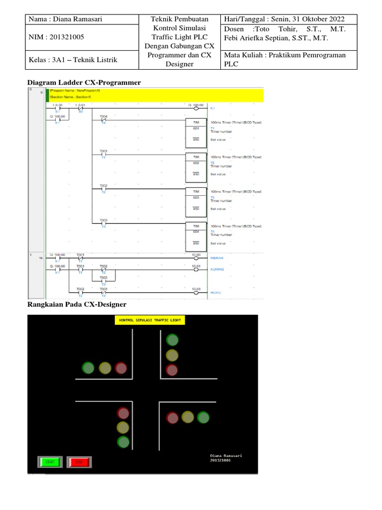 Diana Ramasari - Kontrol Simulasi Traffic Light PLC Dengan Gabungan CX Programmer Dan CX ...