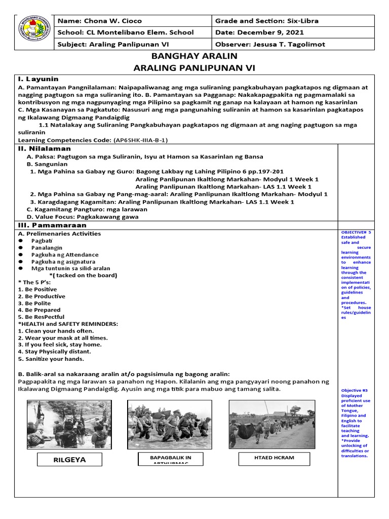 Araling Panlipunan LP | PDF