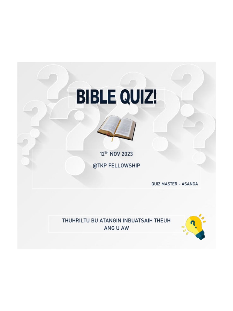 BIBLE QUIZ Poster | PDF
