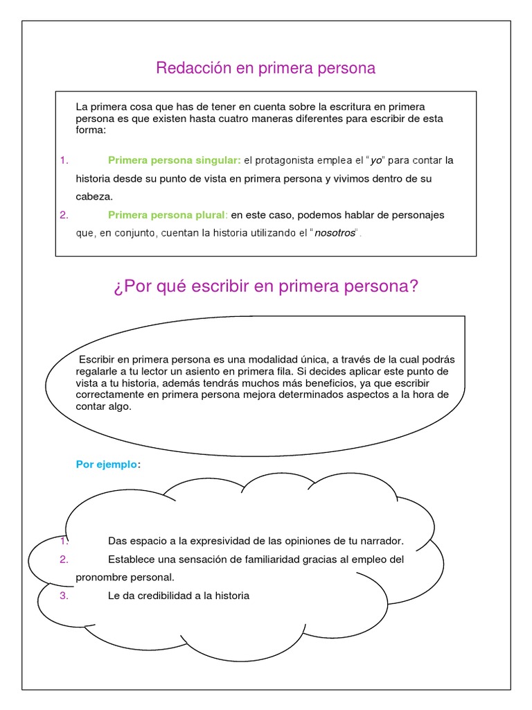 Guía de Redacción en Primera Persona | PDF | Pronombre | Lingüística