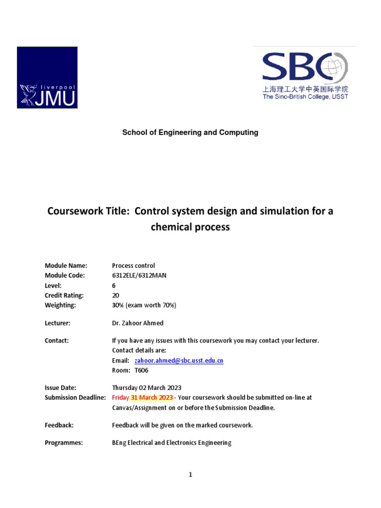 Control system design simulation for chemical process | PDF | Control Theory | Control System
