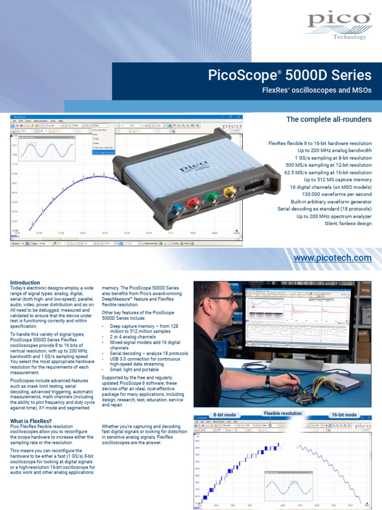 Datasheet Picoscope | PDF | Analog To Digital Converter | Telecommunications Engineering