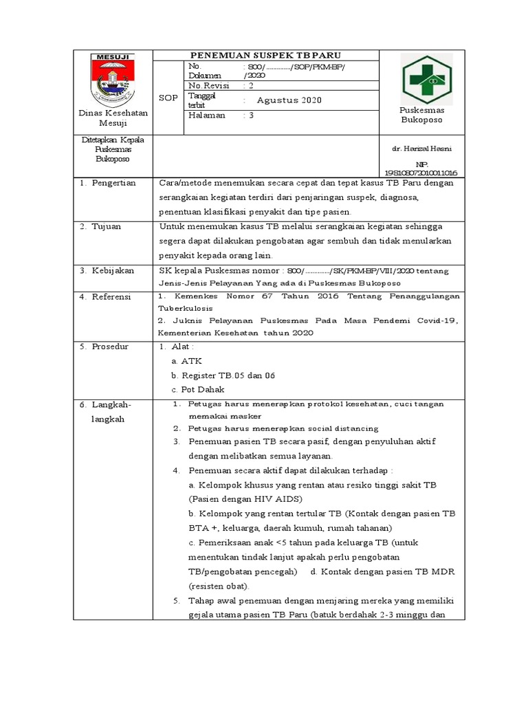 Sop Penemuan Suspek TB Paru | PDF