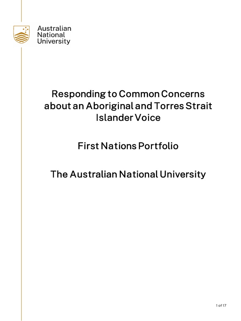 Responding To Common Concerns About An Aboriginal and Torres Strait ...