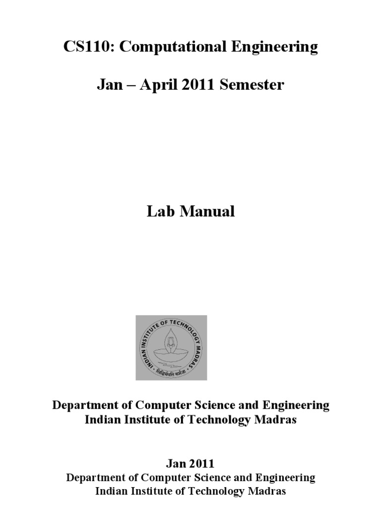 CS1100 LabManual Jan-April 2011 For Students | PDF | Subroutine | C (Programming Language)