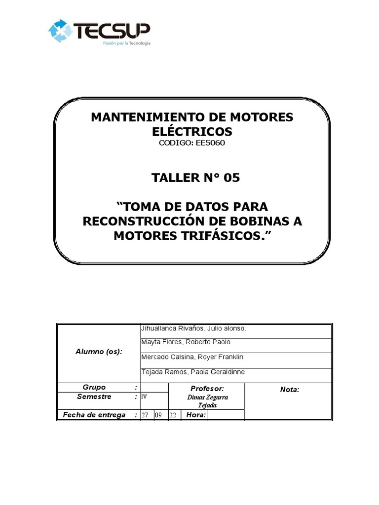 Toma de Datos para Bobinas Trifásicas | PDF | Inductor | Corriente eléctrica