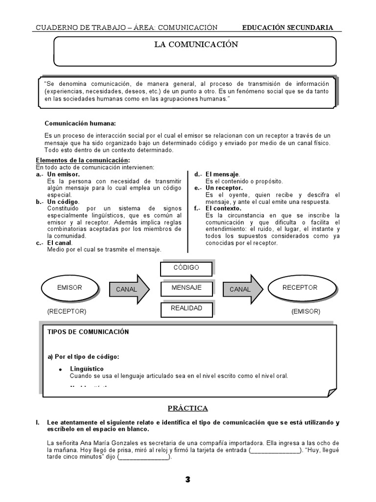 Elementos de La Comunicación | PDF | Comunicación | Adjetivo