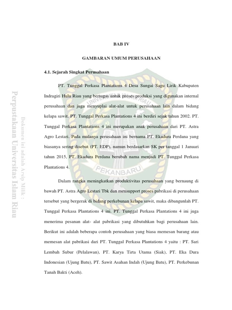 Profil PT. Tunggal Perkasa Plantations | PDF | Bisnis