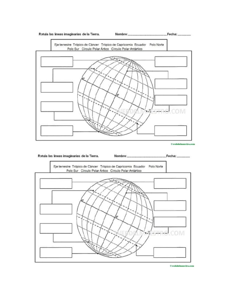 guia paralelos y meridianos | PDF