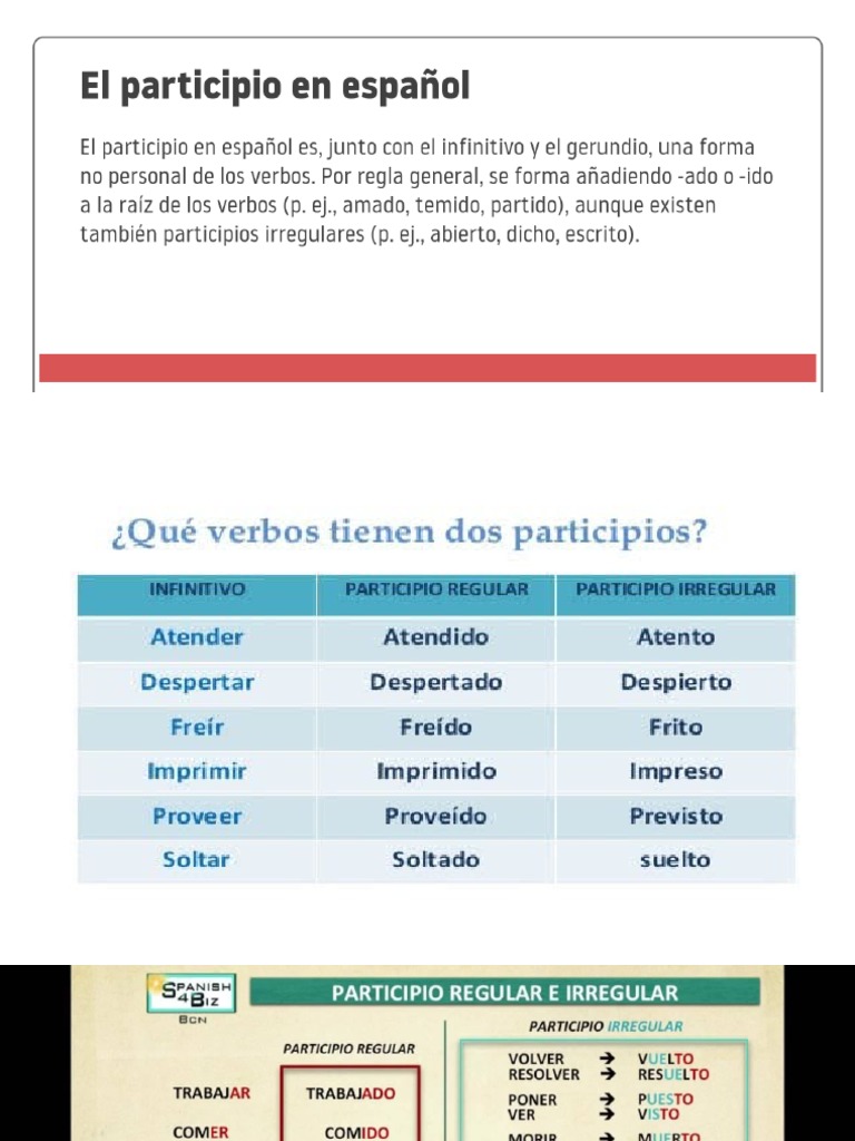 PARTICIPIOS | PDF | Artes del Lenguaje y Comunicación