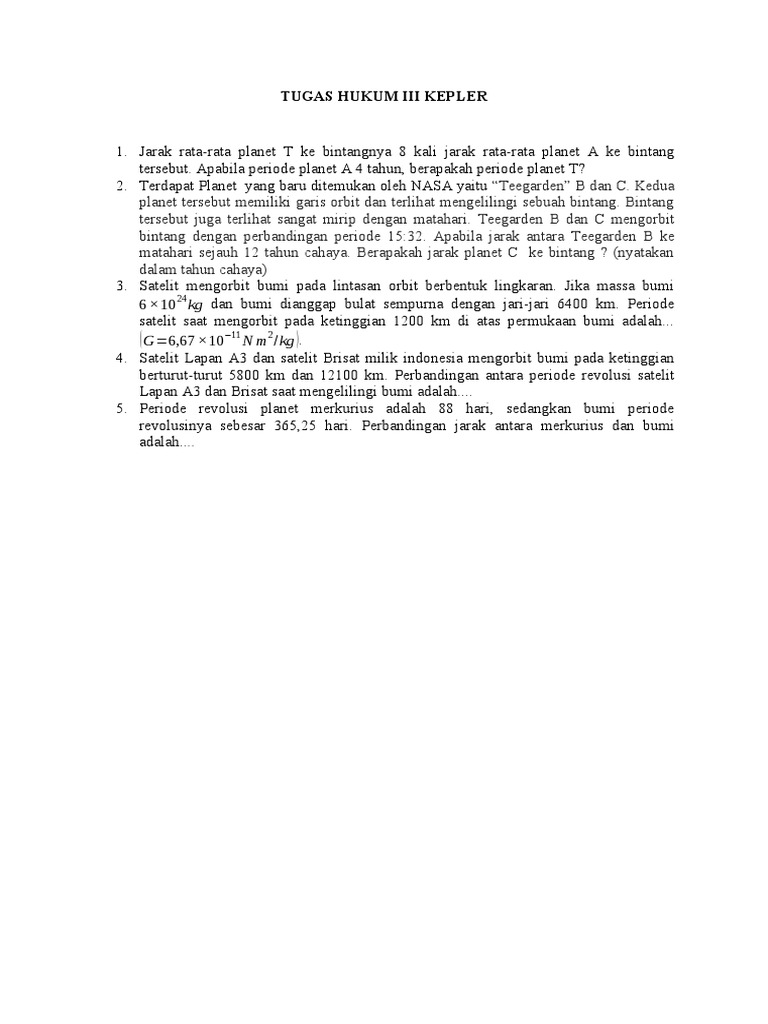 Tugas Hukum Iii Kepler | PDF