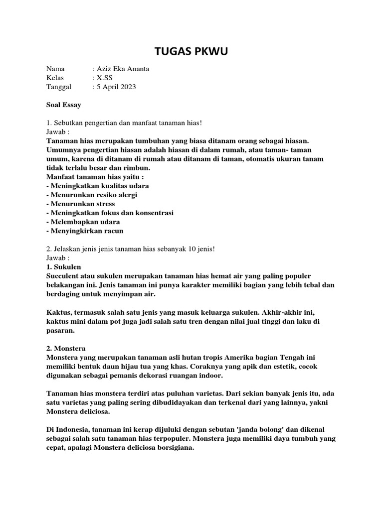 Tugas Pkwu | PDF