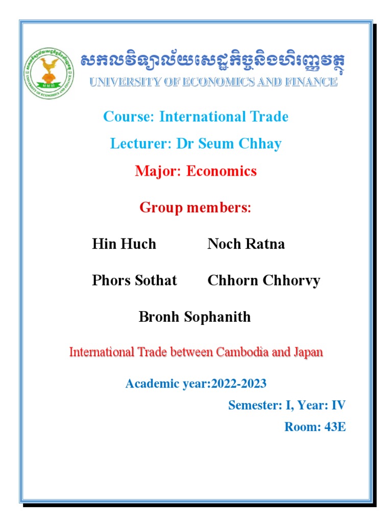 Assignment IT Y4, S1 | PDF | Cambodia | Comparative Advantage