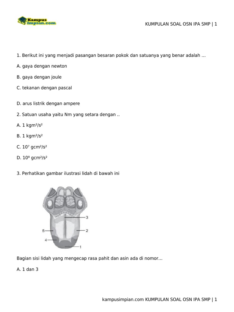 Kumpulan Soal Osn Ipa SMP | PDF Kumpulan Soal Osn Ipa SMP | PDF