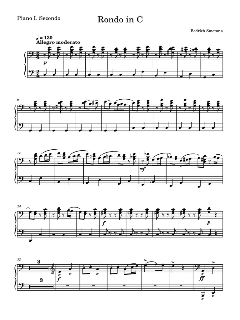 Rondo - Piano I. Secondo | PDF | Musical Compositions | Musical Forms