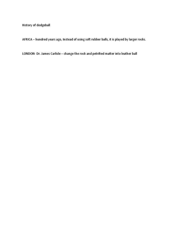 Origins and Evolution of Dodgeball | PDF