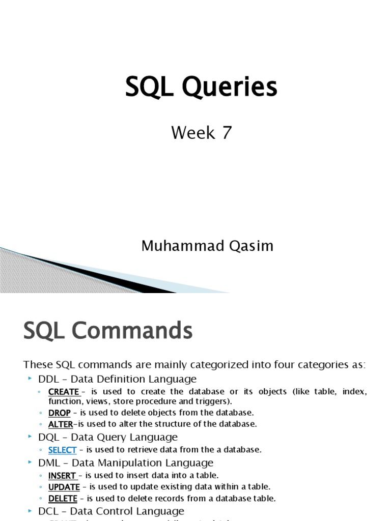 SQL Queries: Week 7 | PDF | Information Management | Data