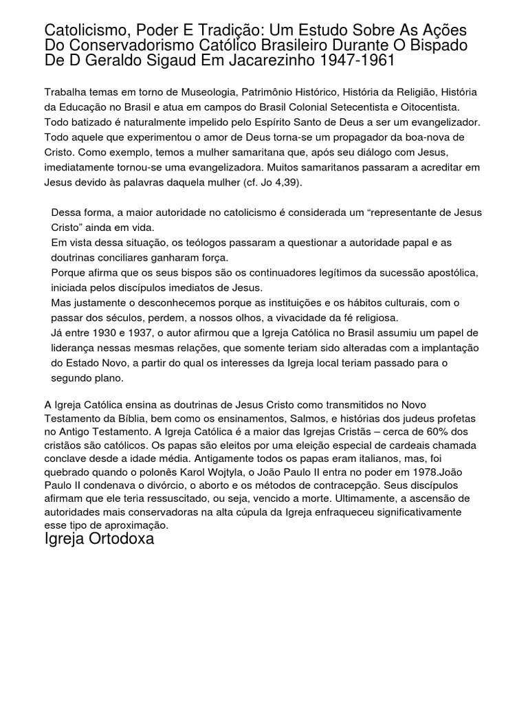 Vista Do Catolicismo No Abc Paulista Da Doutrina Social Ao Movimento Popular Revista Eletr?nica ...