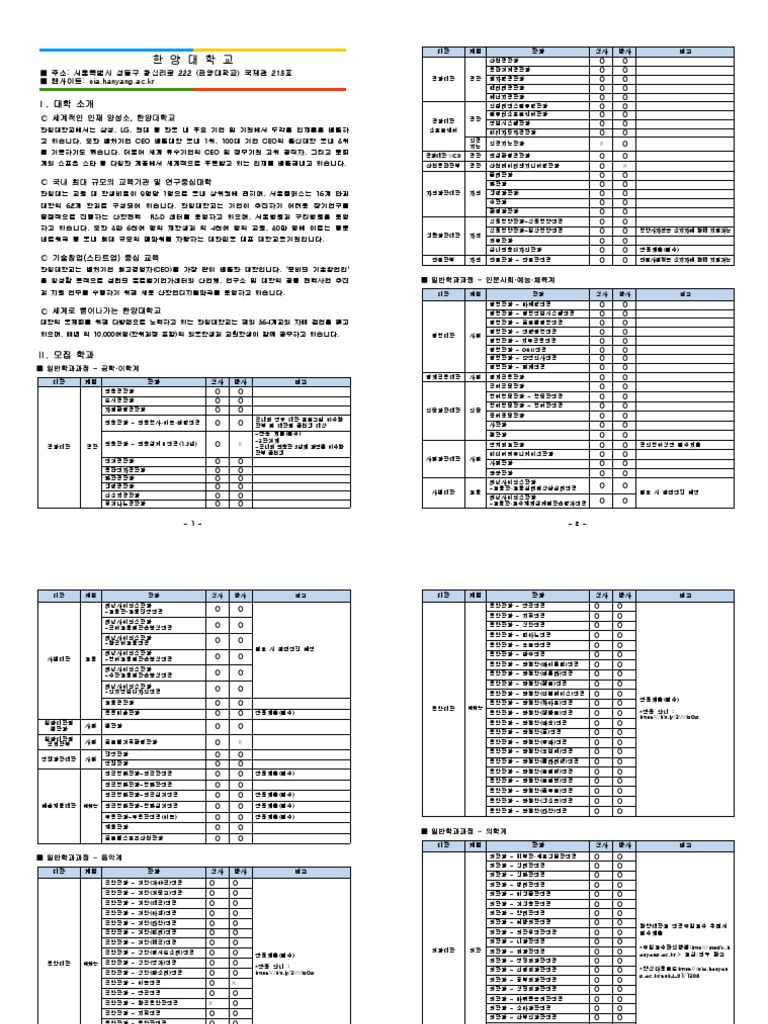 ++Ë2.2023 GKS-G Overview of University (Hanyang Univ.) | PDF