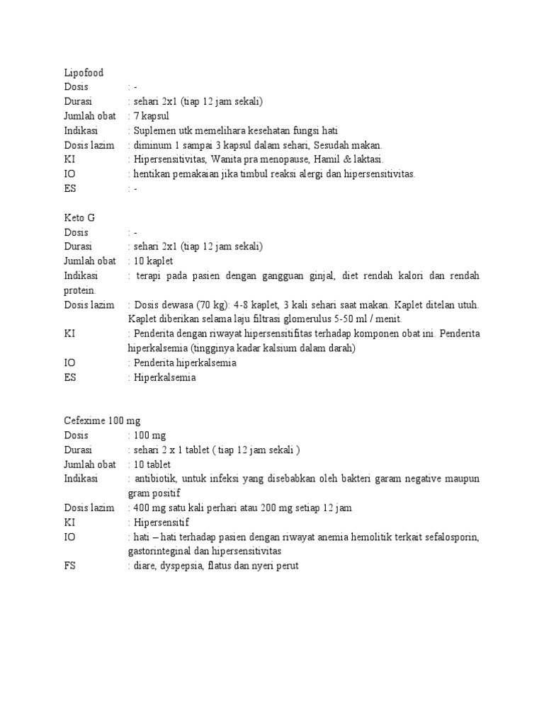 Panduan Dosis dan Indikasi Obat-obatan | PDF