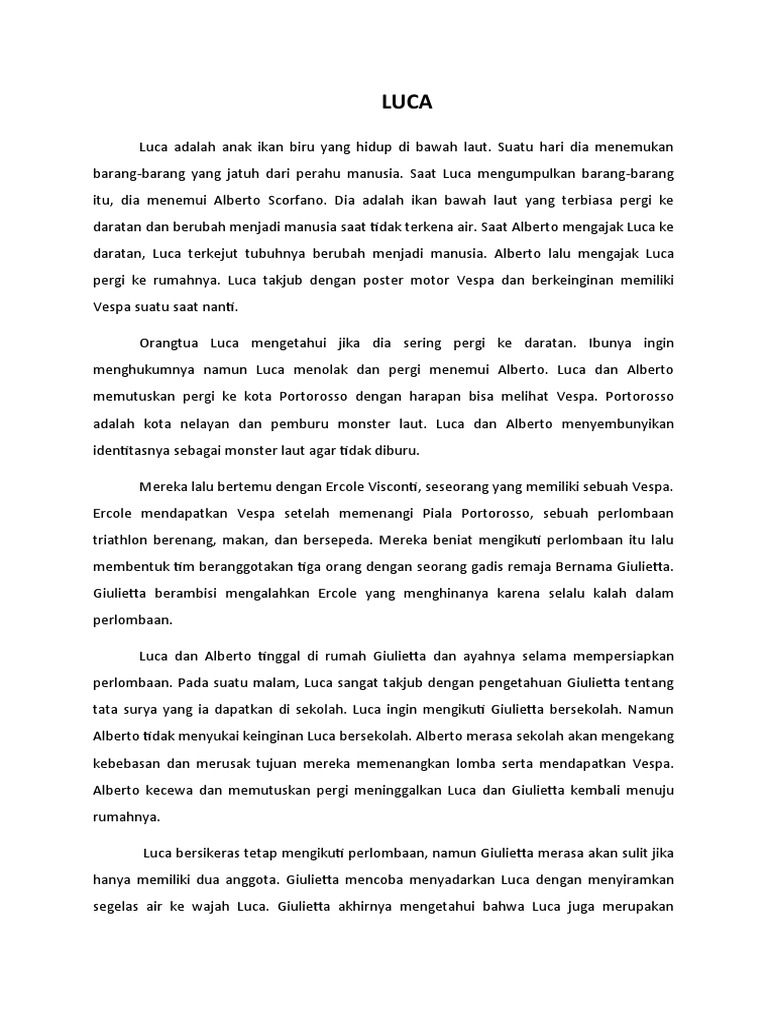 Resensi Luca | PDF | Perjalanan