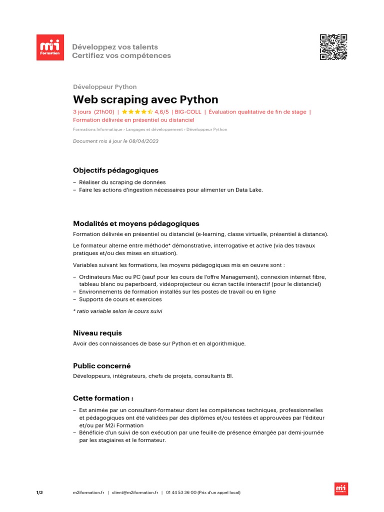 Formation Web Scraping avec Python | PDF | Html | Protocole de transfert hypertexte