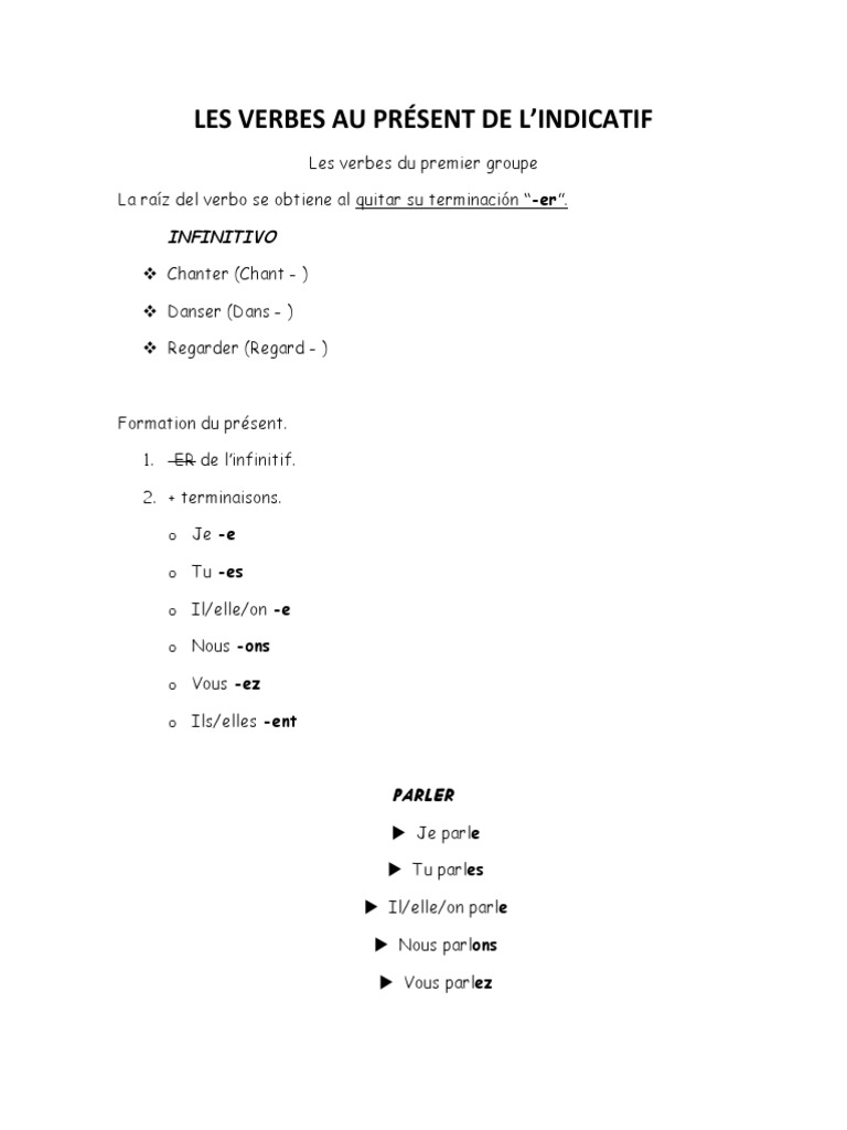 Conjugaison des verbes au présent | PDF | Mécanique du langage | Syntaxe