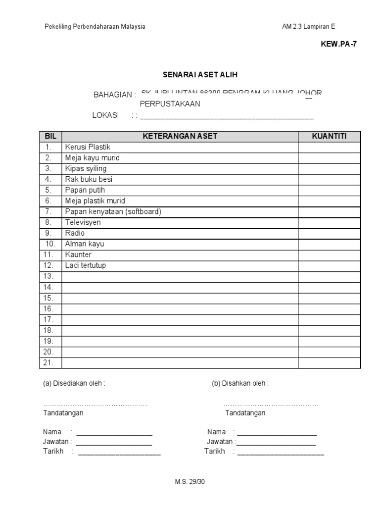 Kew - Pa-7 - Perpustakaan | PDF