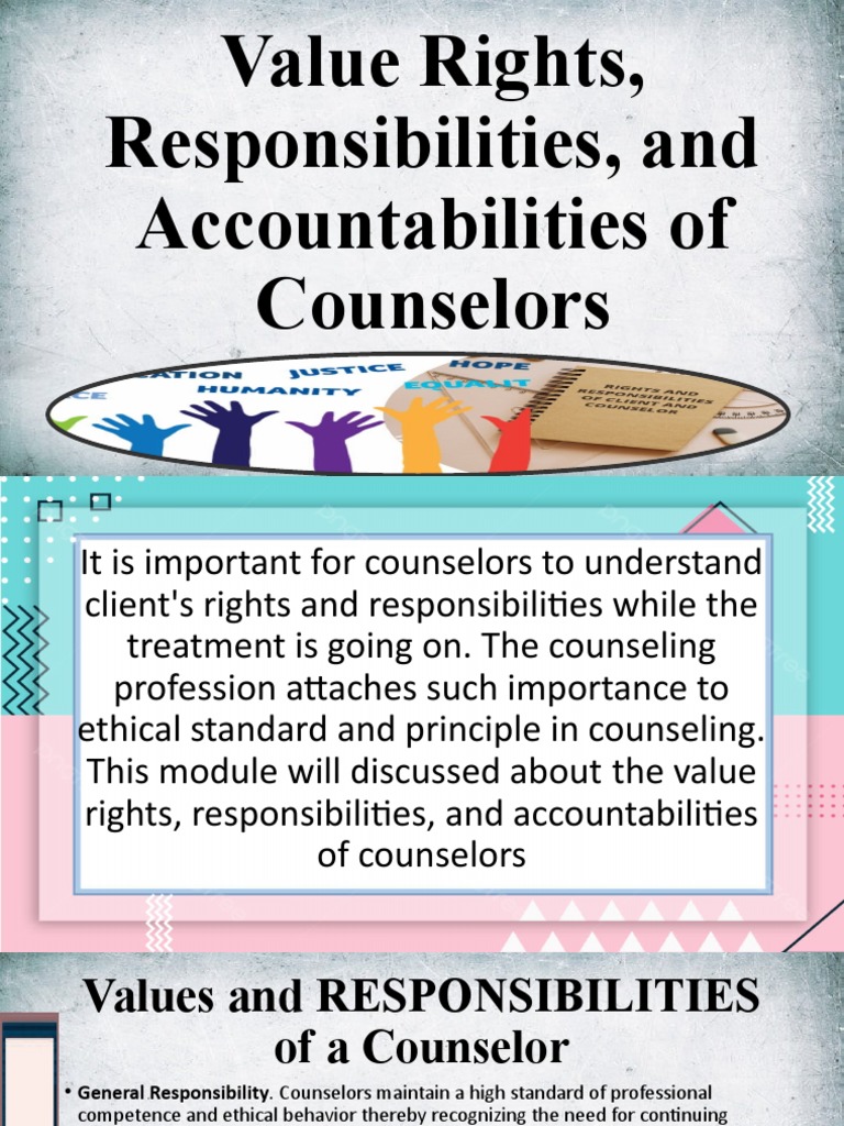 Value Rights, Responsibilities, and Accountabilities of Counselors ...