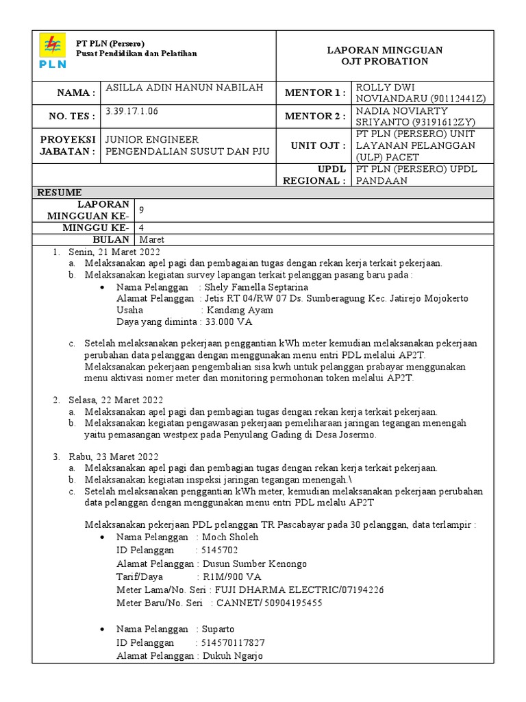 PT PLN (Persero) Pusat Pendidikan Dan Pelatihan | PDF