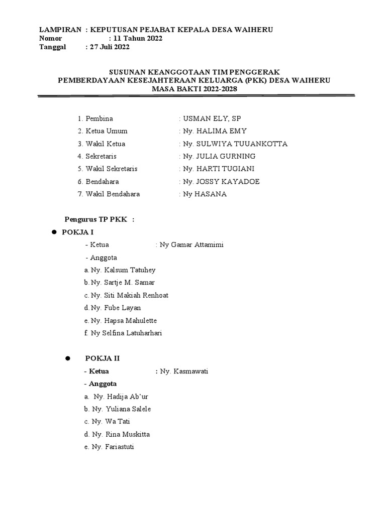 SK Tim PKK | PDF