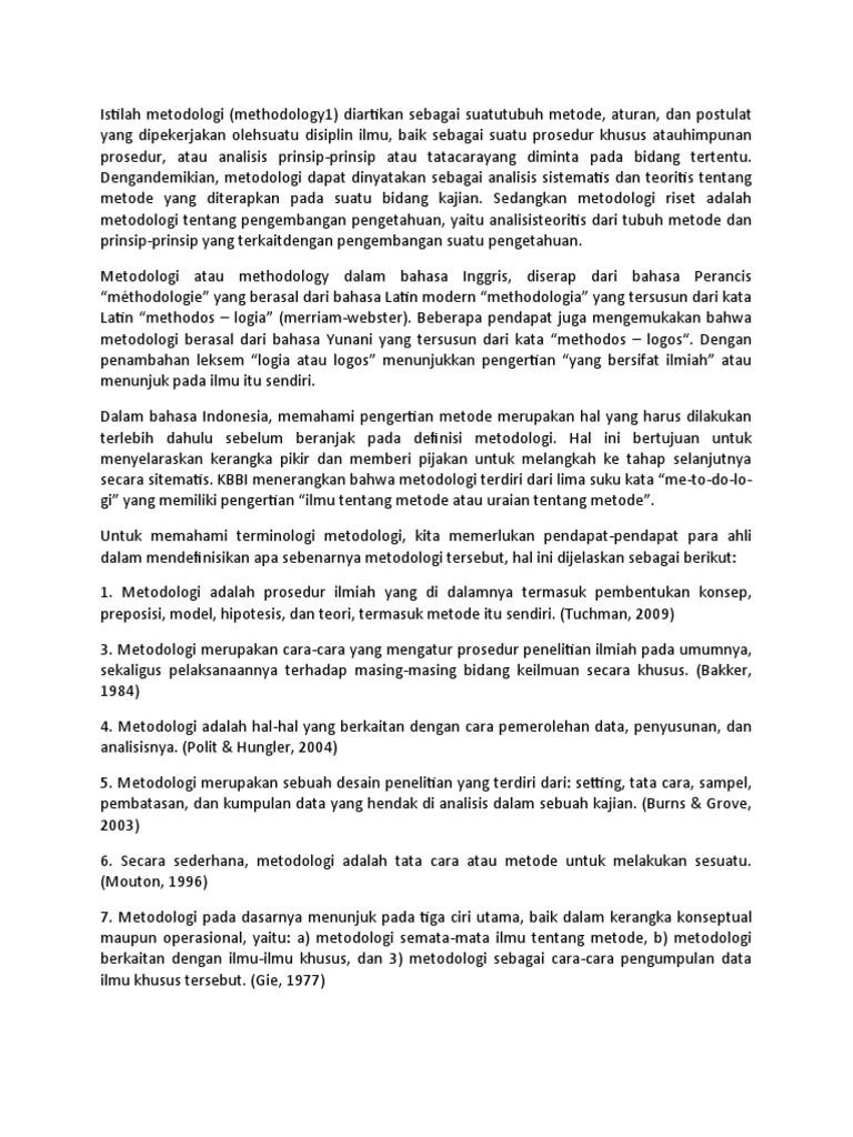 Pengertian Metodologi Riset | PDF