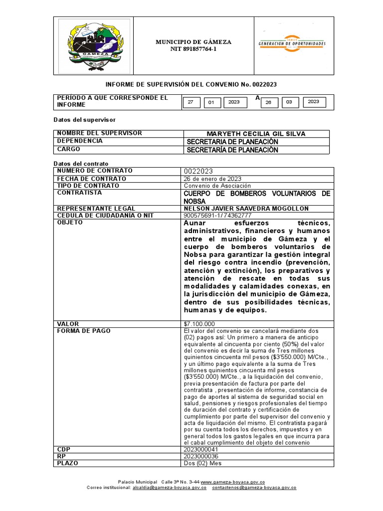 Informe de Supervision Gameza Marzo 2023 | PDF | Bombero | Mercancías ...
