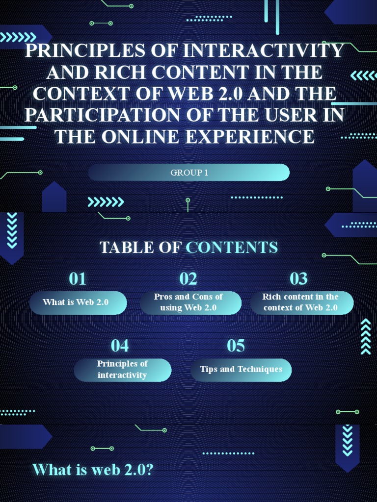 Principles of Interactivity and Rich Content in The Context of Web 2.0 and The Participation of ...