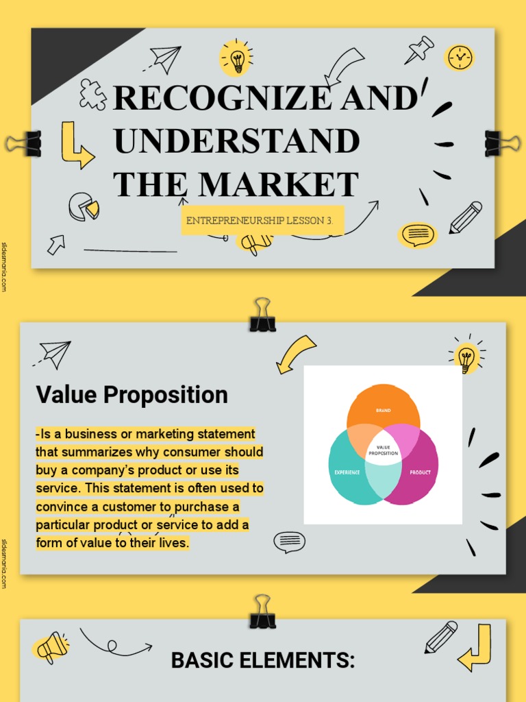 Recognize and Understand The Market: Entrepreneurship Lesson 3 | PDF ...