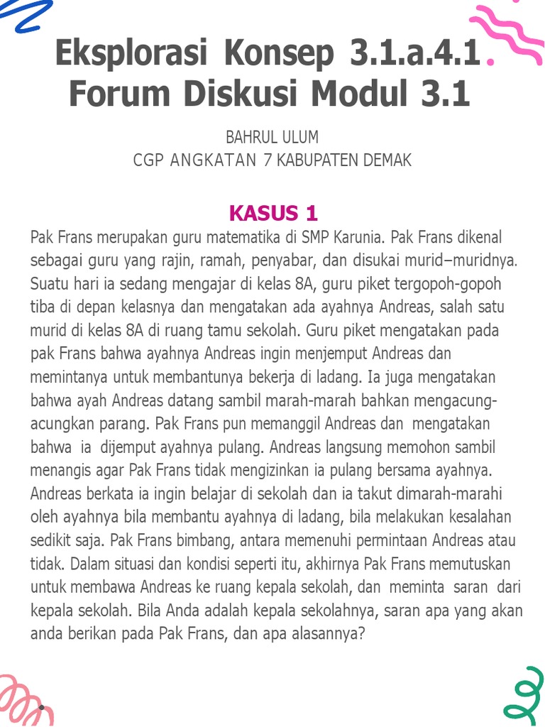 Eksplorasi Konsep 3.1.a.4.1 Forum Diskusi Modul 3.1 | PDF