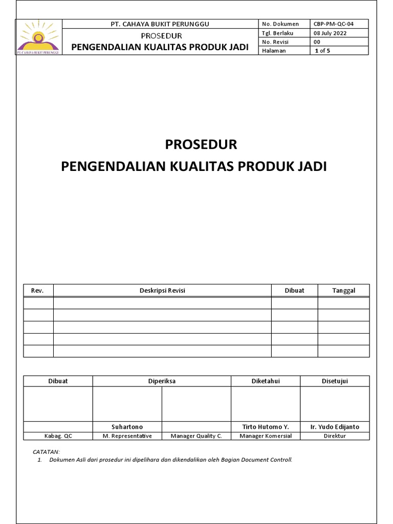 Pengendalian Kualitas Produk Jadi | PDF