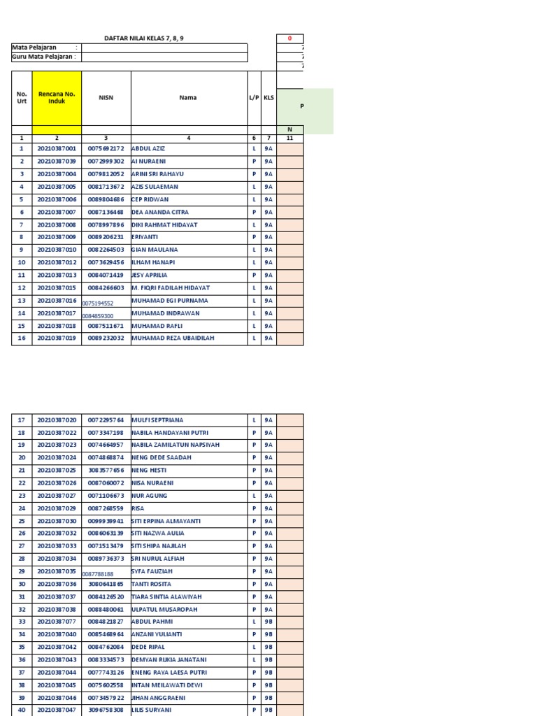 Format Rapor PTS | PDF