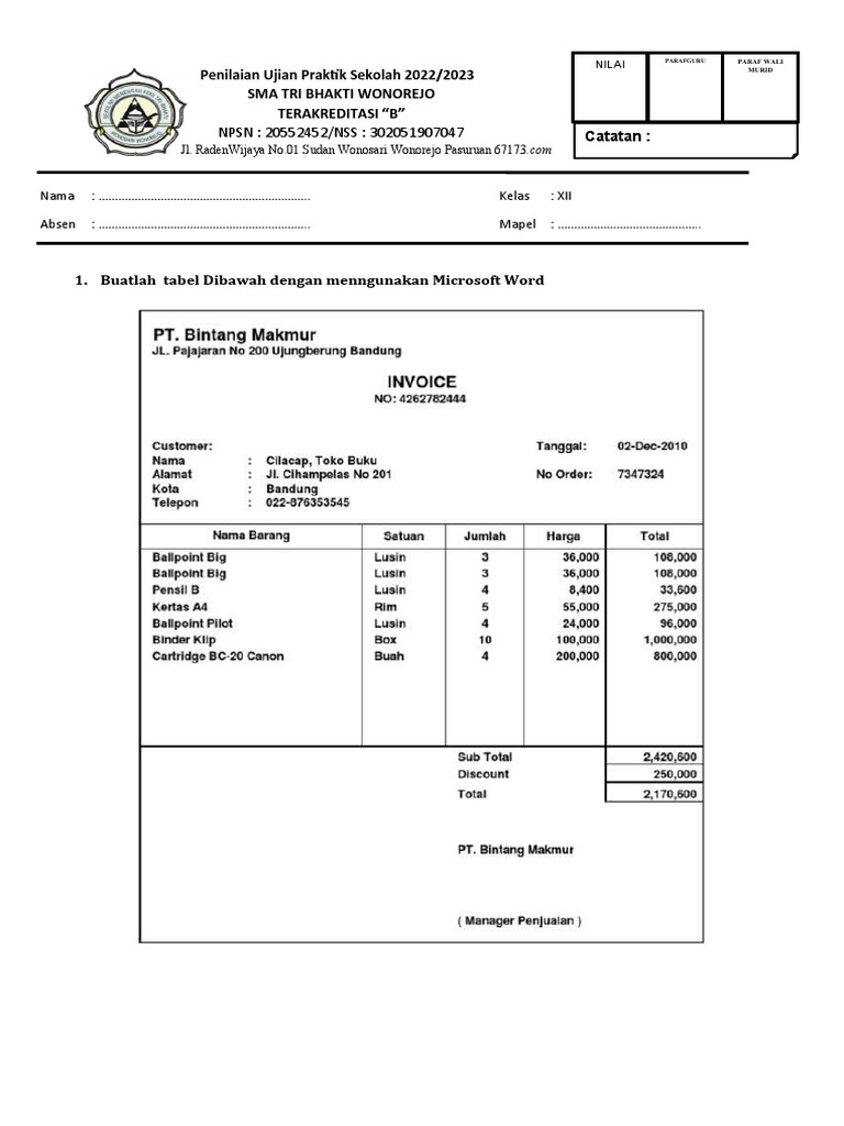 SOAL Praktek TIK | PDF