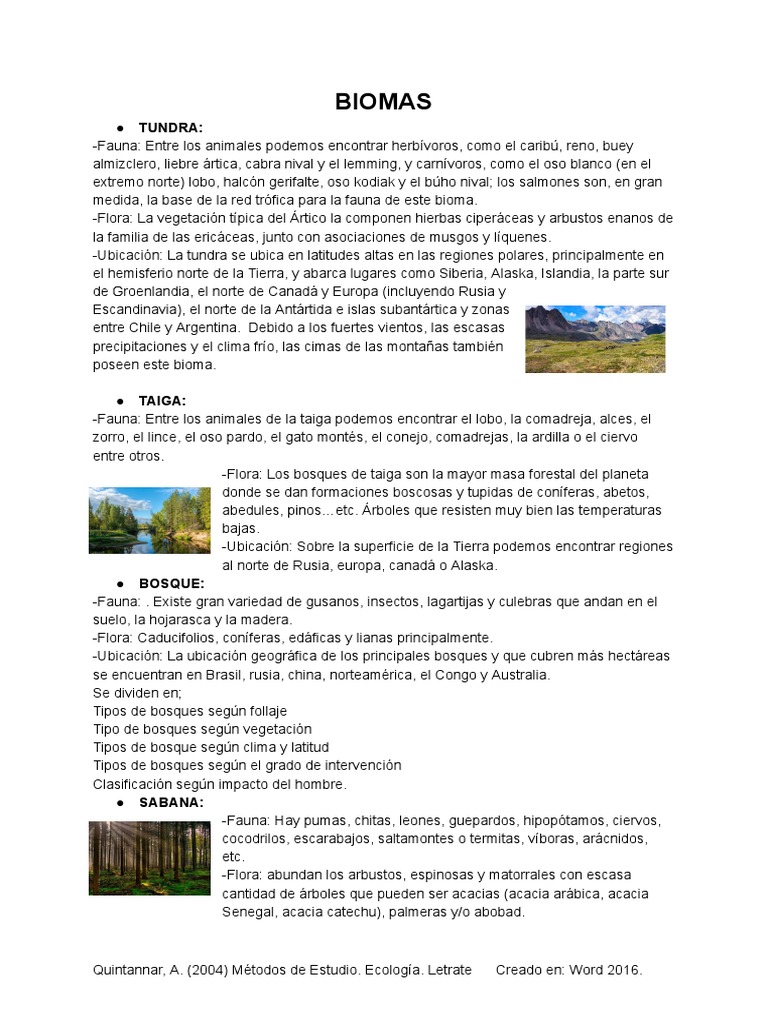 BIOMAS | PDF | Organismos | Geografía Física