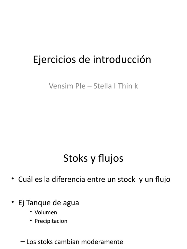 Ejercicios de Introducción: Vensim Ple - Stella I Thin K | PDF | Hogar, jardinería y bricolaje
