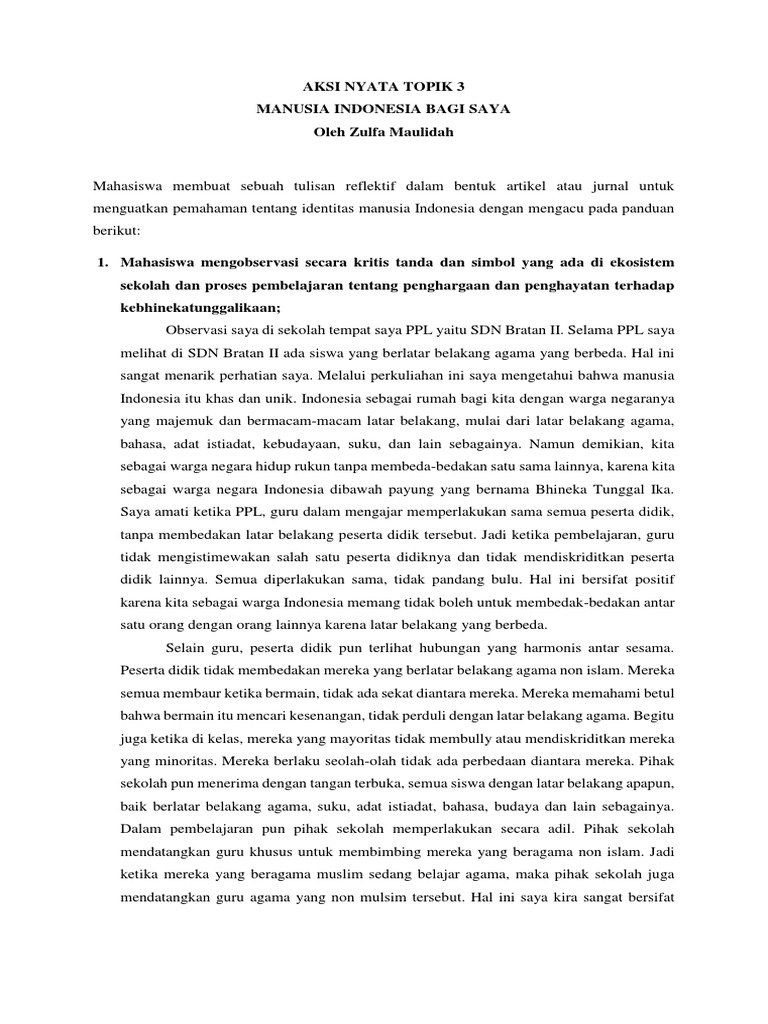 Aksi Nyata Topik 3 Filosofi Pendidikan | PDF