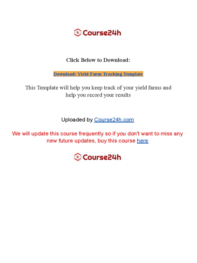 Yield Farm Tracking Template | PDF