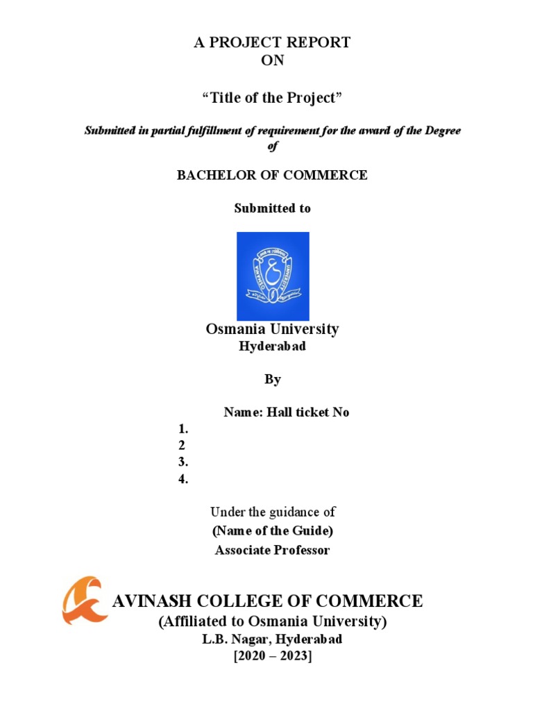 Commerce Project Cover Page Design | PDF | Academic Degree | Career And ...