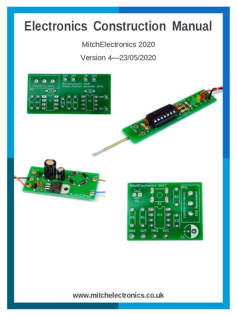 Electronics Construction Manual | PDF | Printed Circuit Board | Electrical Connector