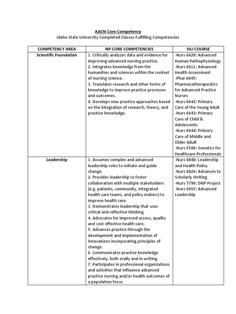 Core Competencies | PDF | Health Care | Nursing