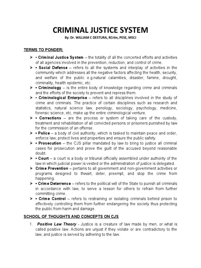 CRIMINAL JUSTICE SYSTEM Lecture 2023 | PDF | Prosecutor | Prison