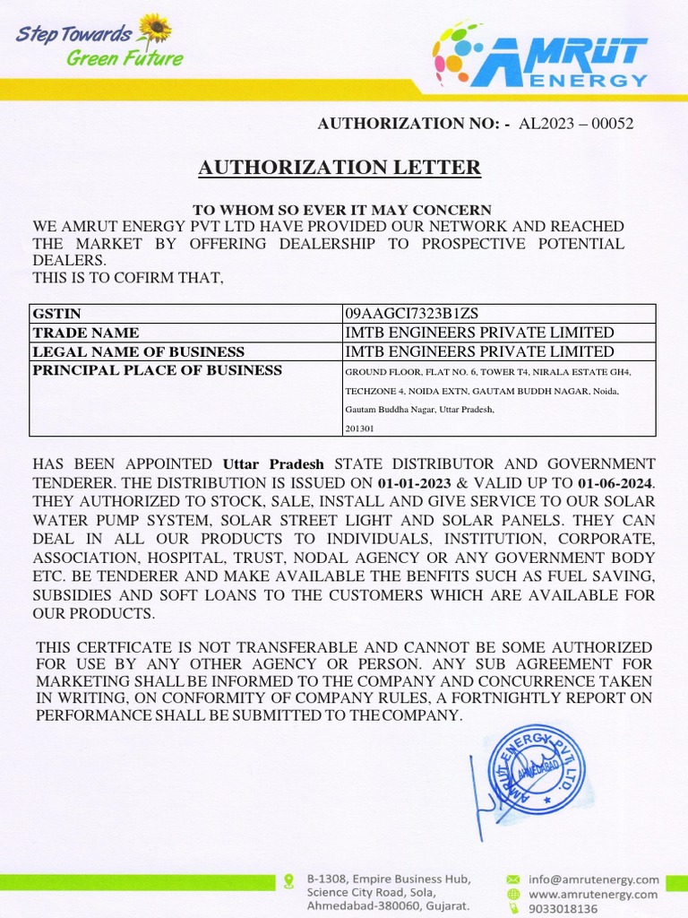 Authorization Letter | PDF