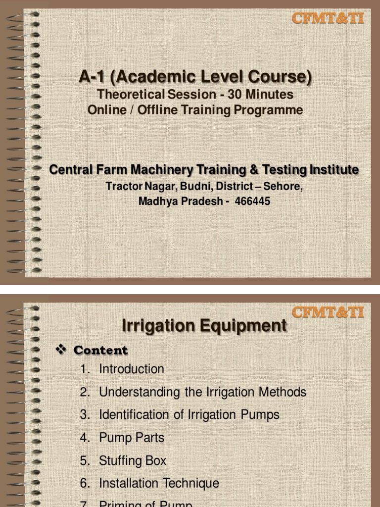 Irrigation Methods and Pump Installation Guide | PDF | Pump | Irrigation