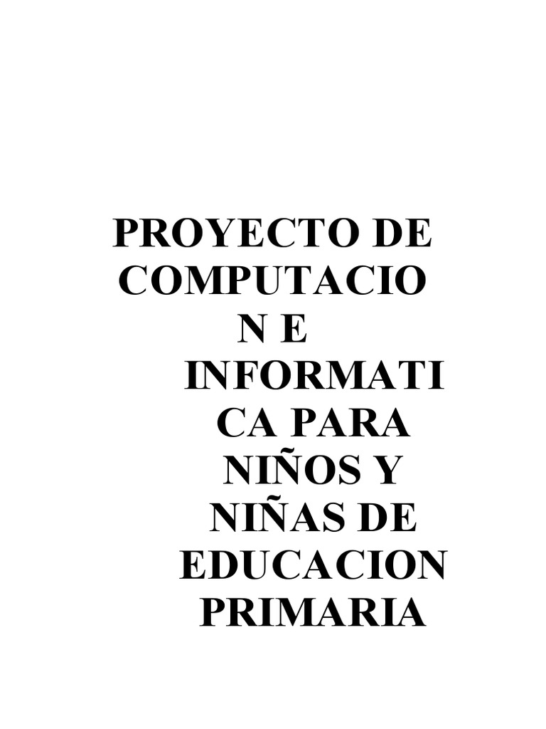 Proyecto de Computacion | PDF | Hardware de la computadora | Aprendizaje